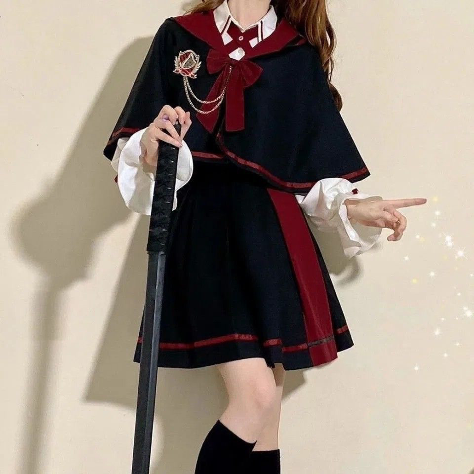 jkJk College Style Cloak Cute jk Uniform Japanese Suit Loose Student jk ...