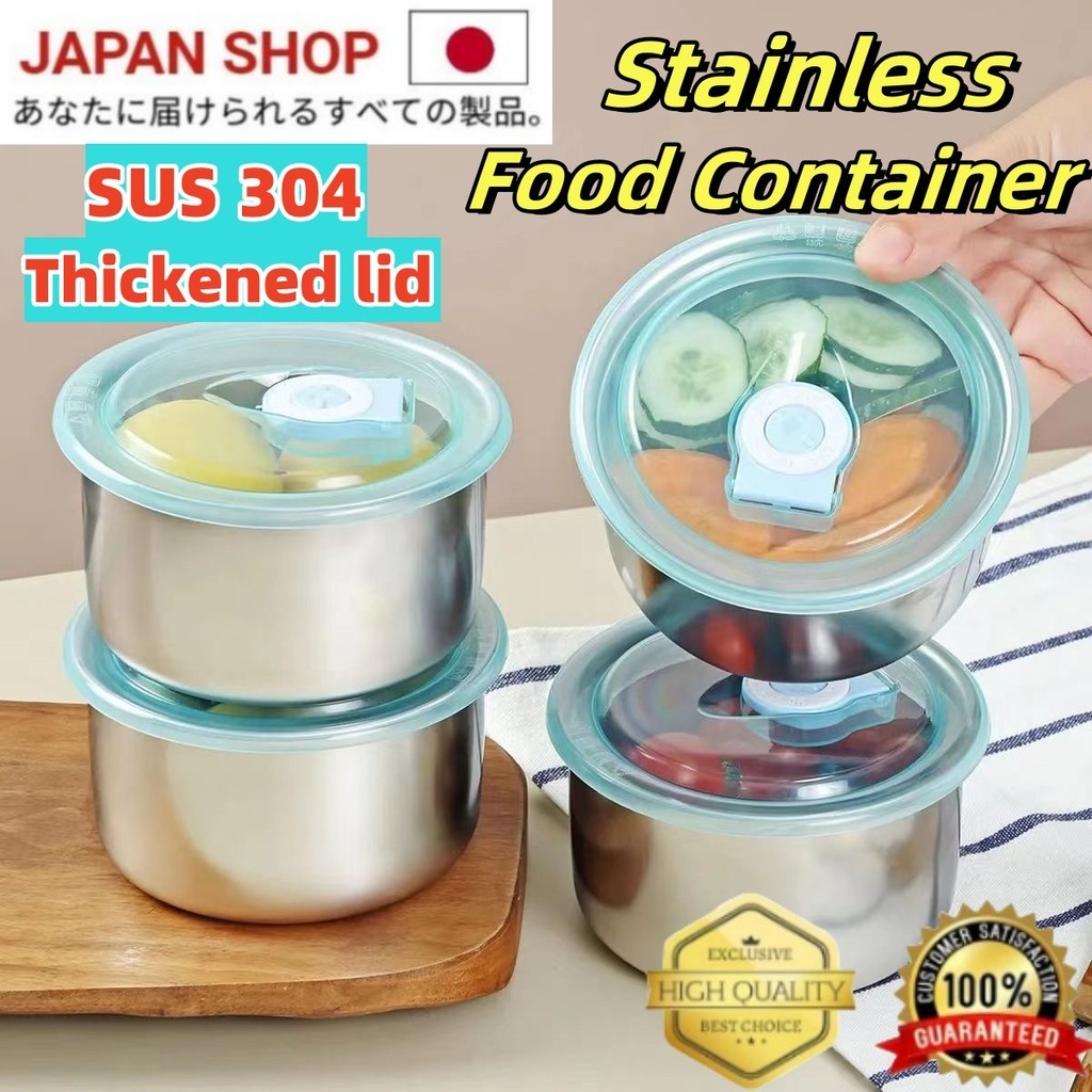 304 Stainless Food Container Fresh Keep Box with Sealed Lid Food Trays ...