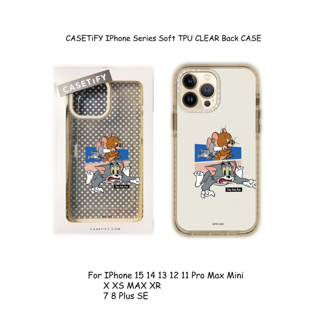 Tom and Jerry CASETiFY IPhone Series Maillard khaki Soft TPU CLEAR Back CASE For IPhone 16 15 14 ...