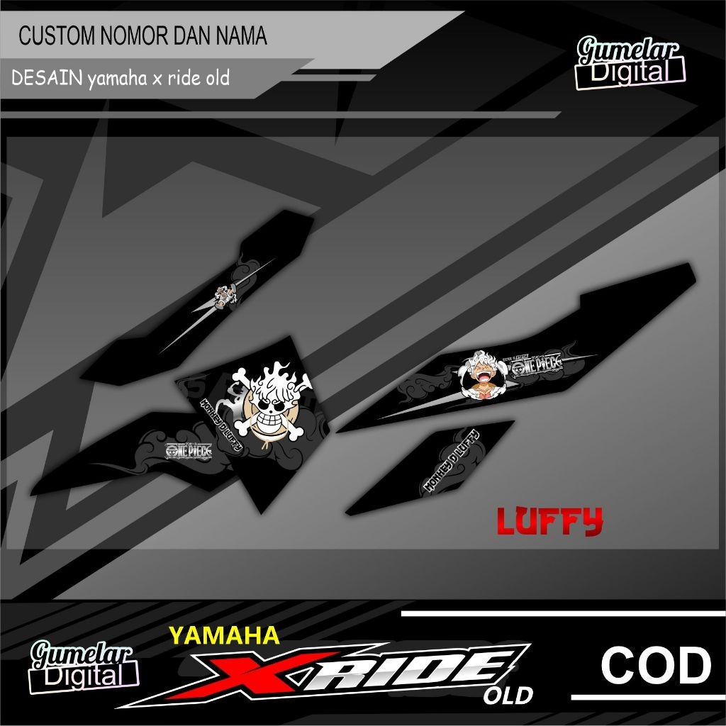 SIMPLE STRIPPING YAMAHA X RIDE OLD MONKEY D LUFFY GEAR 5 ONE PIECE ...