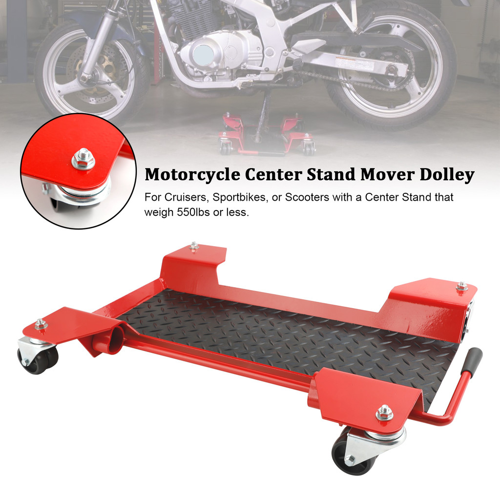 Motorcycle Middle Stand Moving Dolly Trolley Platform Wheel 360 Degree ...