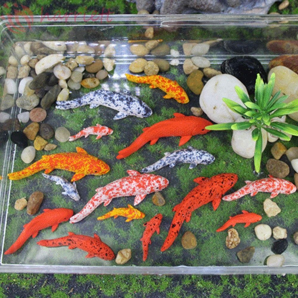 HARRIETT Mini Koi Fish Ornament, Cartoon Resin Crafts Carp Figurines ...