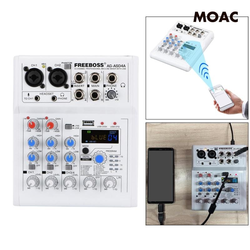[Hohoho12] 4 Channel Mixer with Built & USB Audio Interface for Home ...