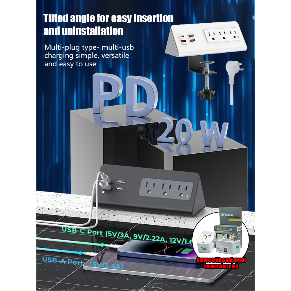 Desk American Socket Fixed Open Hole Socket Clip Power Office Twist ...