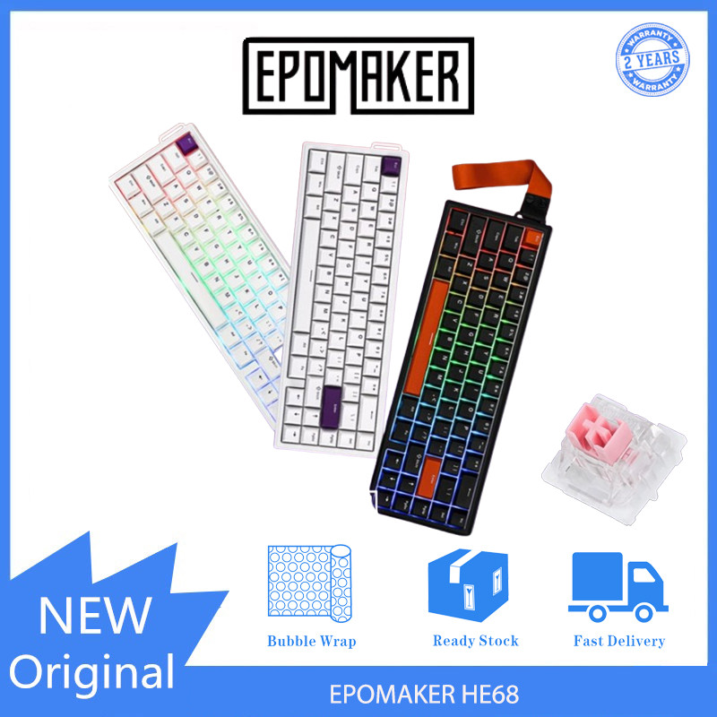 EPOMAKER HE68 Magnetic Axis Single Mode RT Gaming Gaske RGB Gaming Office Mechanical Keyboard ...