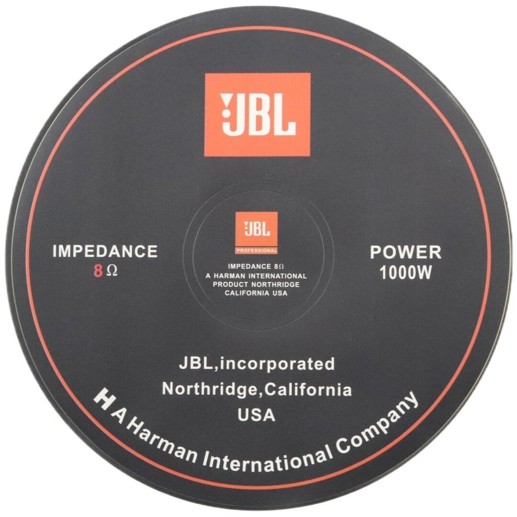 JBL IMPEDANCE 8Ω POWER 1000W Paper Sticker logo badge replacement piece ...
