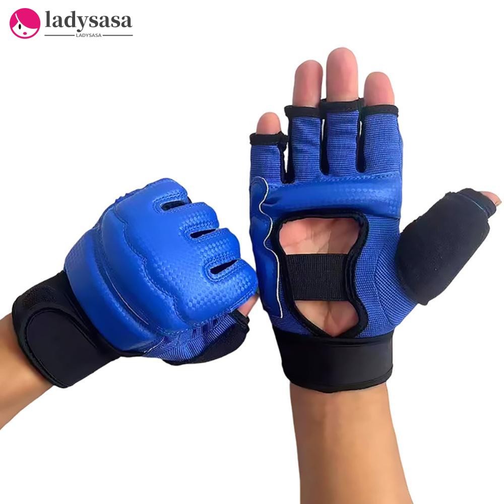 Ladysasa Half Finger Boxing Gloves PU Leather MMA Fighting Kick Boxing ...