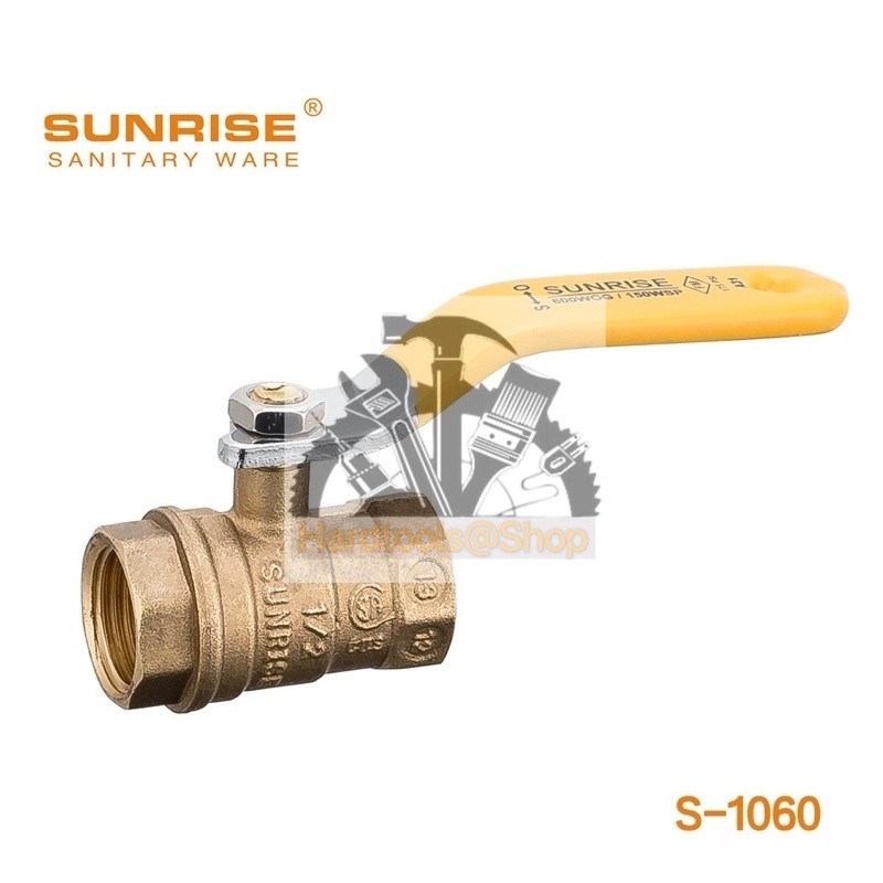 Sunrise Brass Ball Valve w/Lock Wing1/2" for Water MeterCopper ...