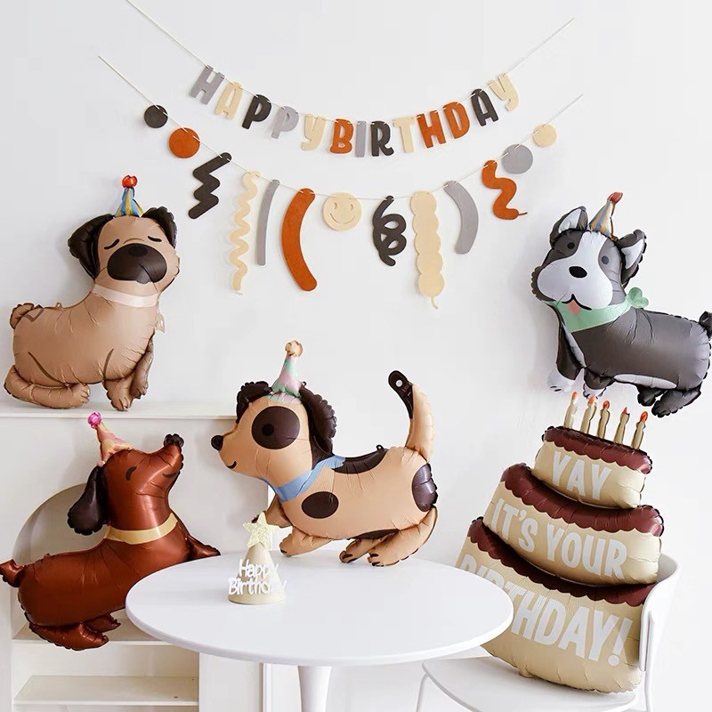Helium Balloon Cute Puppy Theme Birthday Dog Husky Pug Dachshund ...