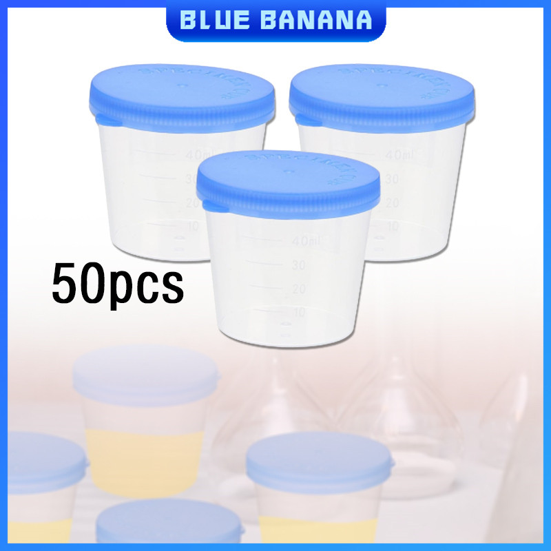 50pcs 40ml Disposable Urine Specimen Cup Clamshell Sample Container for ...