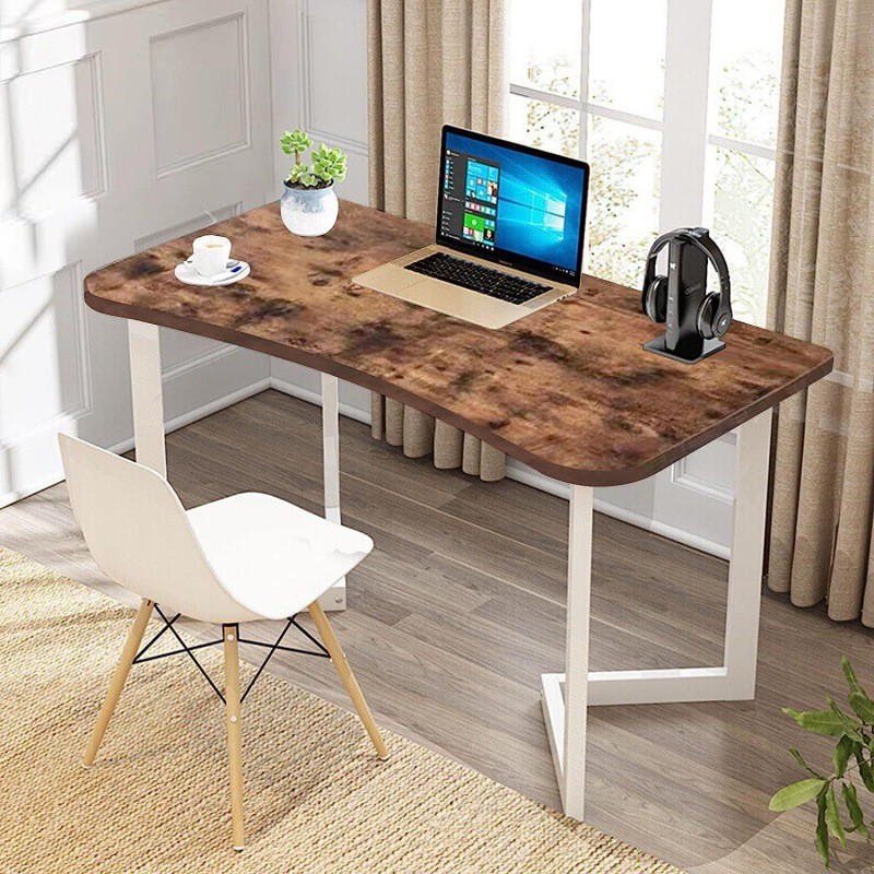 Cross-Border Computer Desk Steel Wood Structure Curved Table Simple ...