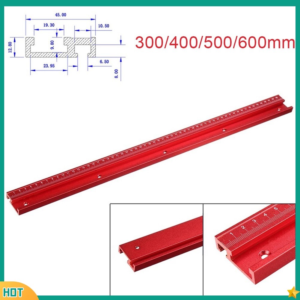1PC Red Aluminum Alloy T-Track T-slot Miter Track Jig Fixture Chute ...