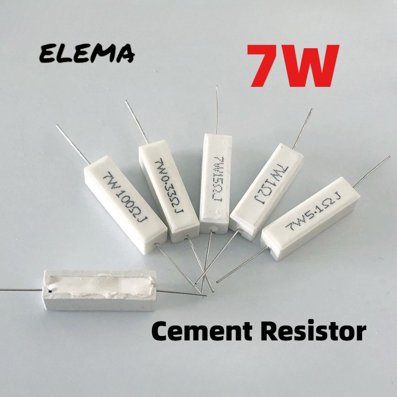 5Pcs 7W Cement Resistor 0.22R-68R 1R 1.5R 2.2R 4.7R 8R 15R 22R 47R 56R ...