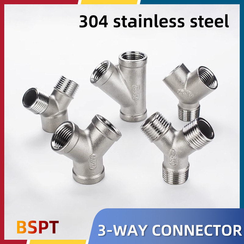 ж-DN6/DN8/DN15/DN25 male+male+Female Threaded 3 Way Tee Y Pipe Fitting ...