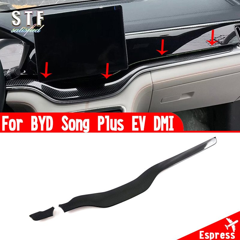 ABS Interior Center Control Around Trim Car Accessories Stickers For BYD Song Plus EV DMI 2022 ...