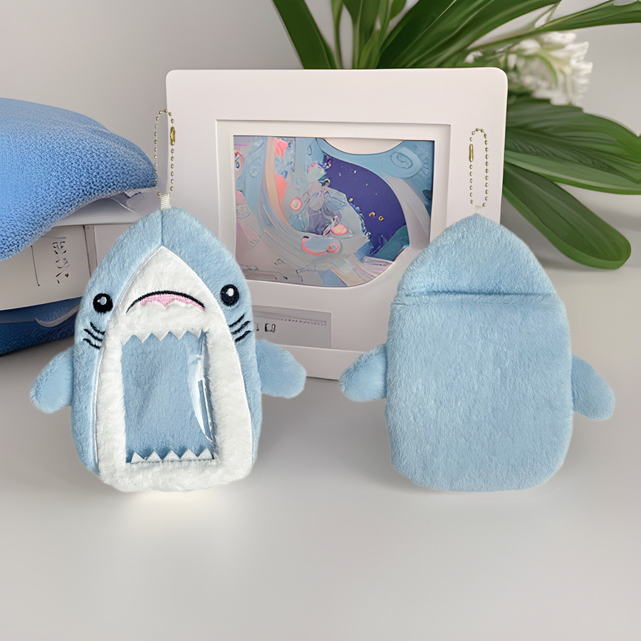 Ins Cute Cute Shark Plush 3Inch Card Holder Photo Display Pendant ...