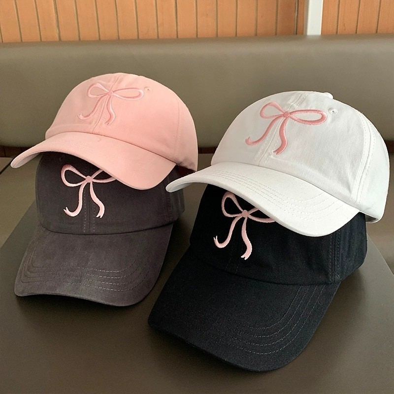 AIC Korean Baseball Cap 3D Bow Embroidered Baseball Cap Adjustable ...