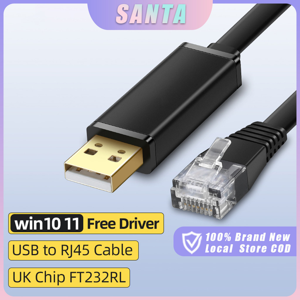 USB to RJ45 Ethernet Console Cable USB Debugging Cable Serial Port RS232 Configuration Cord ...