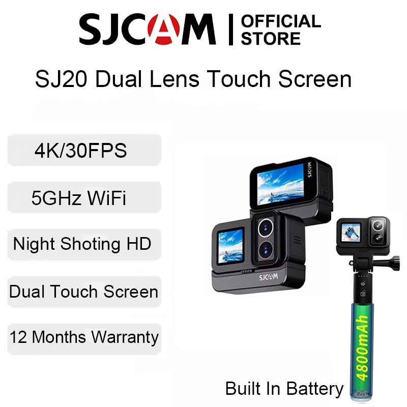 SJCAM SJ20 Action Camera Dual Lens 4K Dual Touch Screen 6-Axis Anti ...