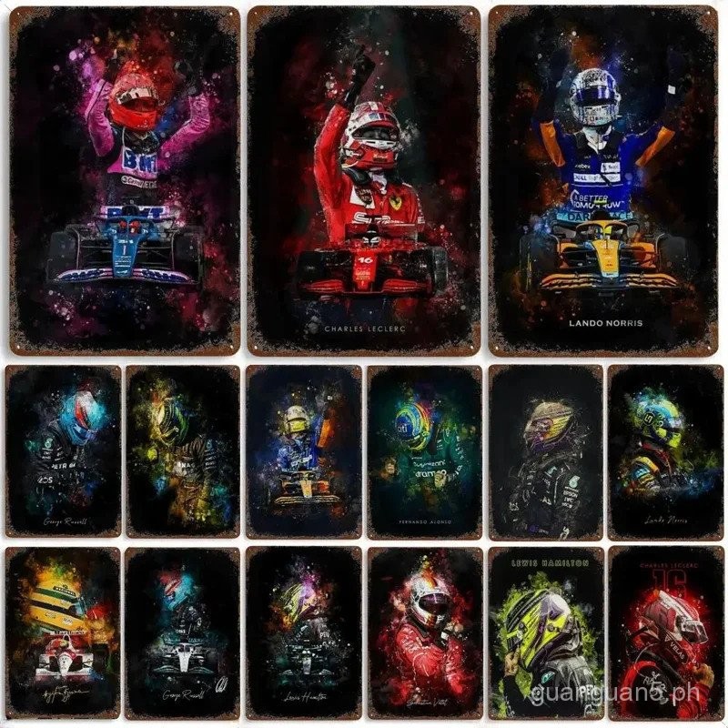1pc Metal Aluminium Vintage F1 Formula 1 Racer Legend Poster Metal Tin ...
