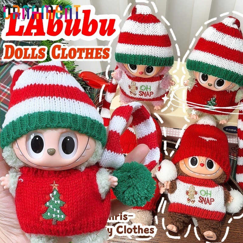 Labubu Christmas Doll Clothes - Mini Plush Dolls Clothes - DIY Outfit ...