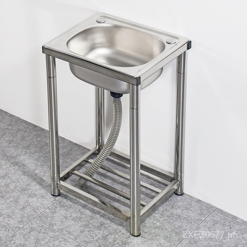 Sink Basin Dishwashing Sink with Stand Single Bowl I1Stainless Steel ...