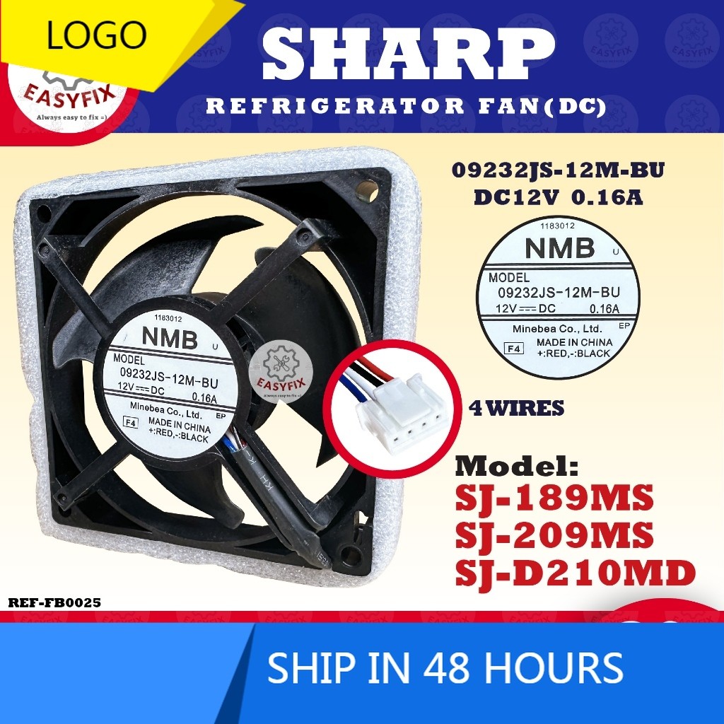 (8.75CM) SJ-189MS / SJ-209MS / SJ-D210MD SHARP REFRIGERATOR FAN KIPAS ...