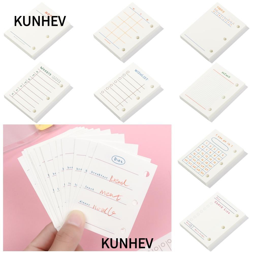 KUNHEV 60/80 Sheet Portable Loose-leaf Refill Paper Hand Account Diary ...