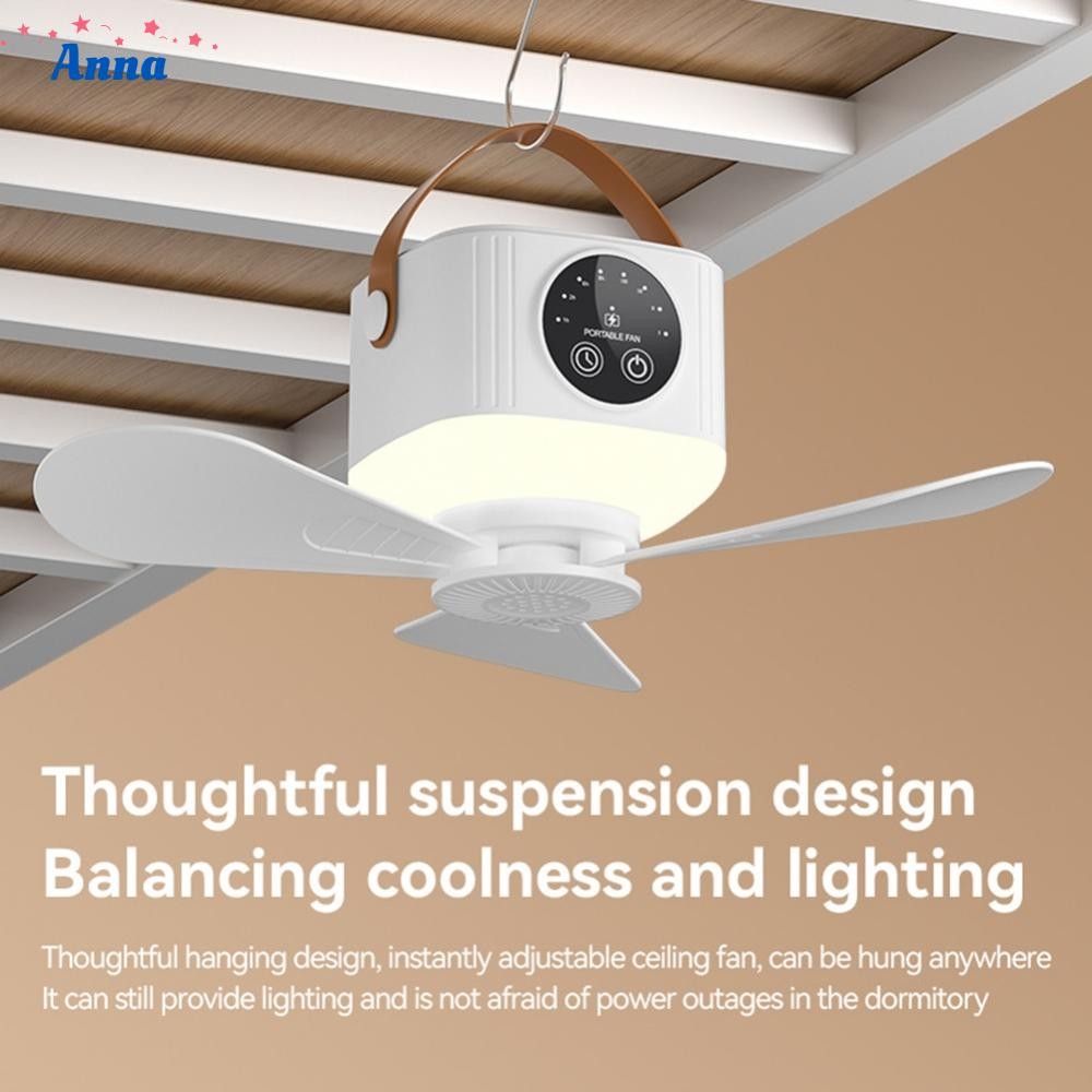 Mini Ceiling Fan Light Portable Rechargeable Fan with Adjustable ...