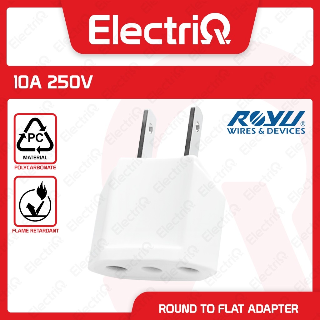 Electriq l Royu Round to Flat Adapter (Random Color) REDPL103 | Shopee ...
