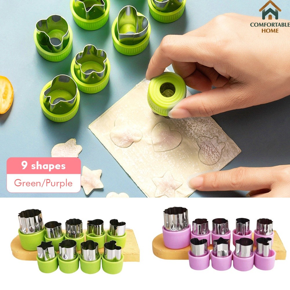 CHS 9pcs Bento Tool Cutters Fruit Vegetable Cookie Sandwich Cutter ...