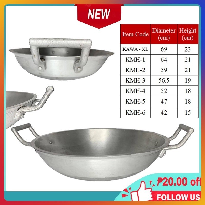 Kawa Makapal / Kawali double handle ALUMINUM Frying fan thick Malalim ...