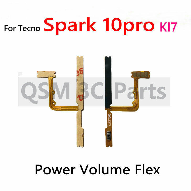 For Tecno Spark 10 pro ki7 Power Volume Switch On Off Button Flex Cable ...