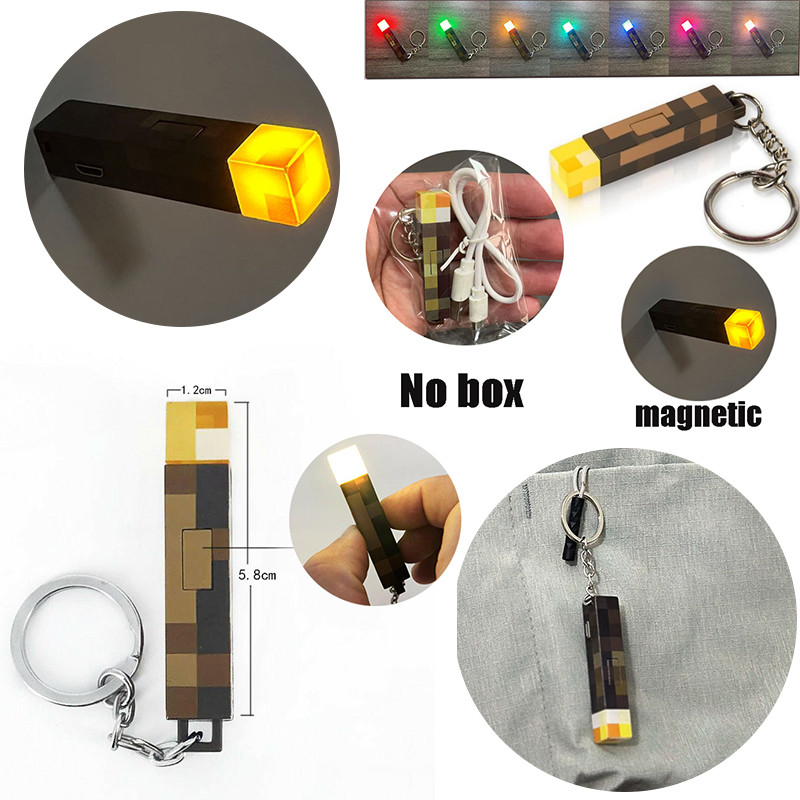 Minecraft Torch Lamp Keychains Backpack Ornament Pendant Minecraft for ...