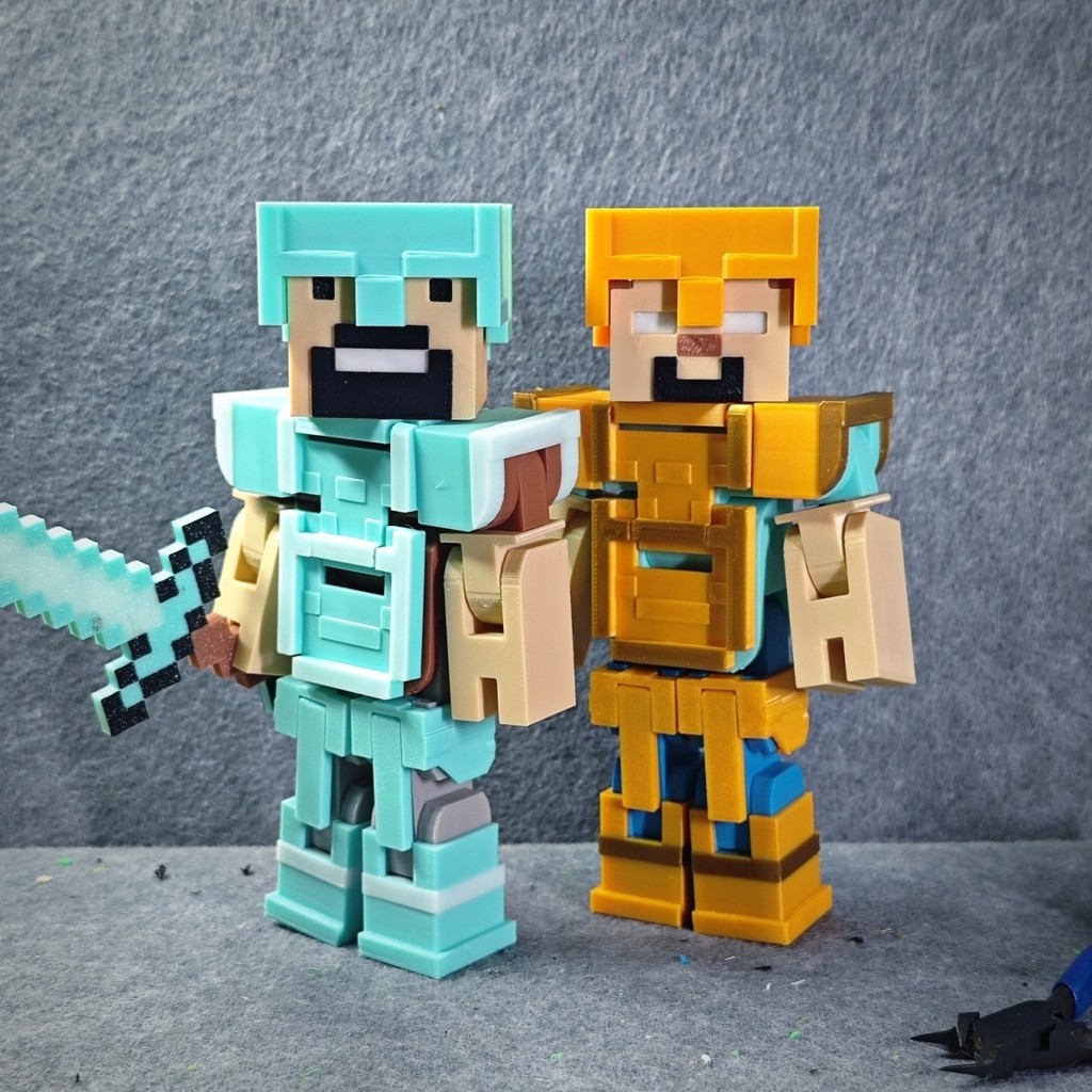 Minecraft 3D Printing Model Super Movable Toy Detachable Steve Desktop ...