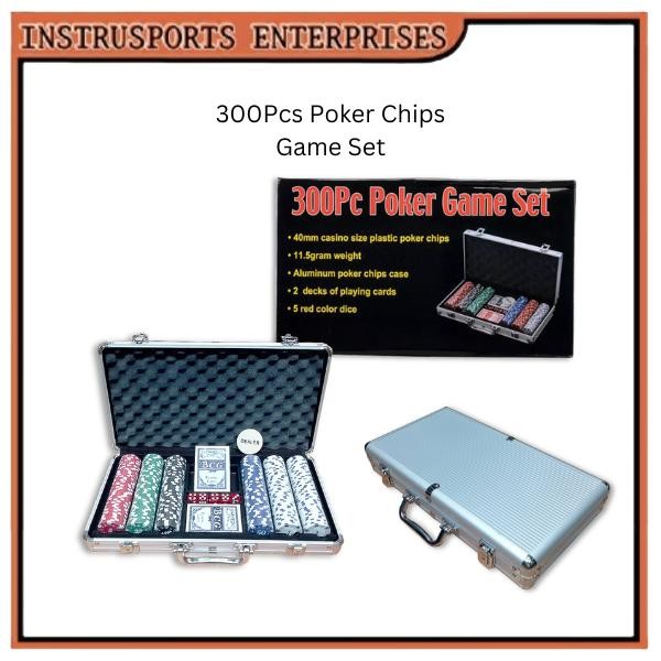 300 Pieces Poker Chip with Numbers and Metal Briefcase - Poker Game Set ...