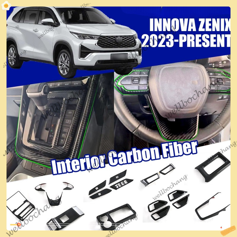 Toyota Innova Zenix Carbon Fiber Pattern Steering Wheel Trim Window ...