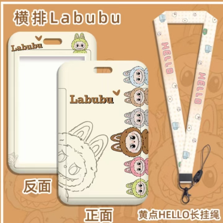 Cartoon Labubu Name Tag Campus Card Work Access Card ID Badge Holders ...