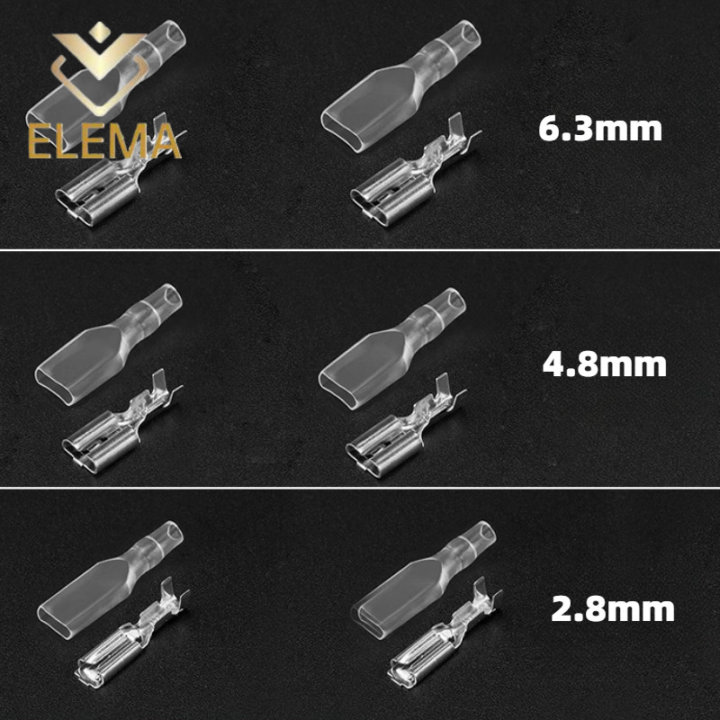 50Set Plug in wiring cold pressed terminal 2.8/4.8/6.3mm Female Spade ...