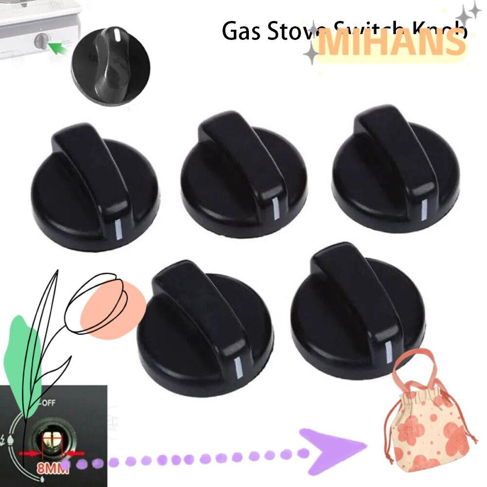 MIH 1/2/5Pcs Hob Knobs, 8mm Plastic Handle Gas Stove Cooker Control ...