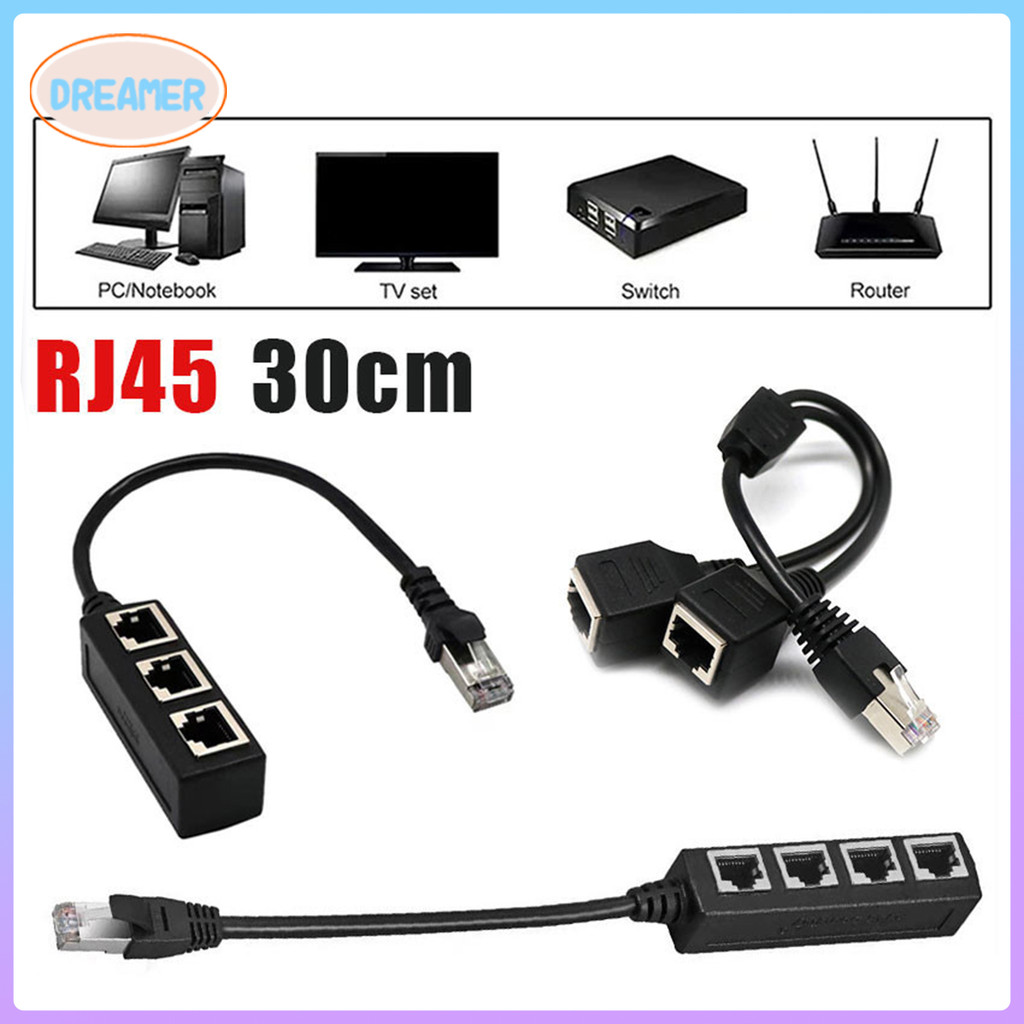 Splitter Lan Cable 1 Male To 2/3/4 Female Port Ethernet Cable Splitter ...