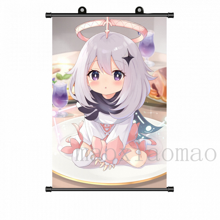 Anime Genshin Impact Series Little Loli Hanging Painting Paimon Fischl ...