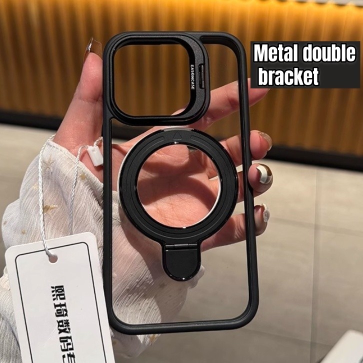 Luxury Plum colored Acrylic Magnetic Bracket Phone Case For iPhone 16 ...