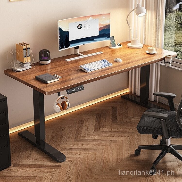 Solid Wood Electric Height Adjustable Desk, Adjustable Gaming Desk ...