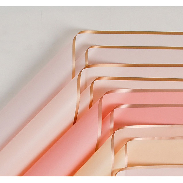 20pcs Wrapping Paper Gold Border bouquet wrapper Packaging Paper Matte ...