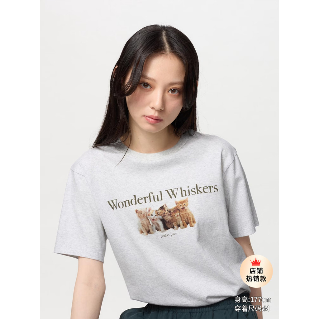 Uniqlo Women's Clothing UT CAT PHOTOGRAPHS Printed Short-Sleeved T ...