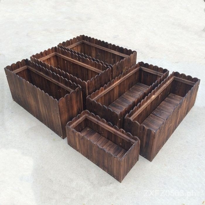 Large Rectangular Flower Box Anti-Corrosion Wood Garden Balcony Outdoor ...