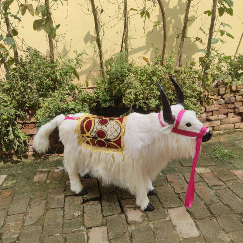 Simulation Cattle Model Yak Decoration Plush Toy Small Yak Model ...