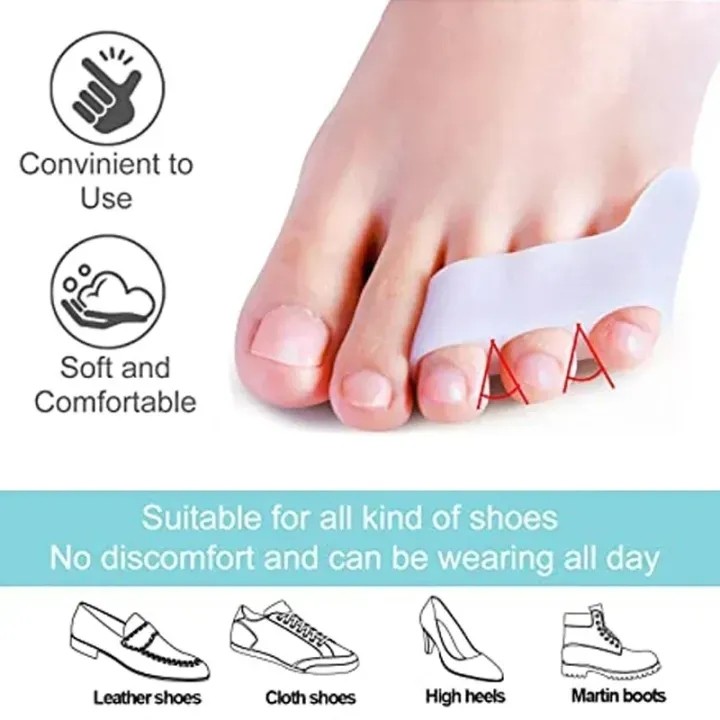 2 Piece Silicone 3 Hole Little Toe Separator, Toe Overlap Protector ...