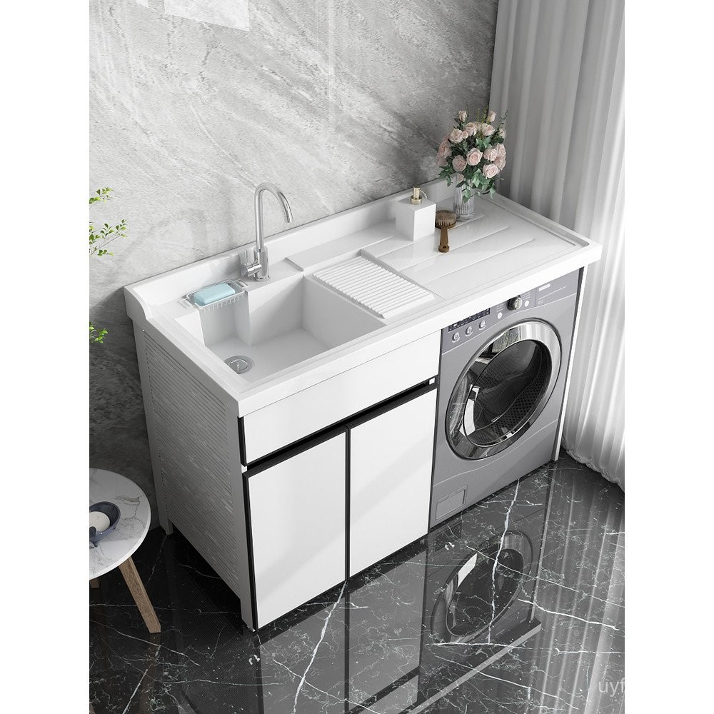 Space Aluminum Drum Washing Machine Cabinet Quartz Countertop with ...